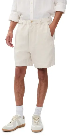Madewell Linen Pull-on Shorts - Bleached