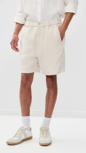 Madewell Linen Pull-on Shorts - Bleached