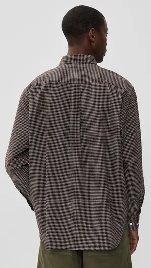 Norse Projects Espevik Check Oversized Shirt - Taupe