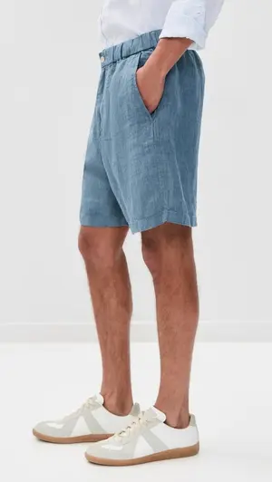 Madewell Linen Pull-on Shorts - Light Chambray