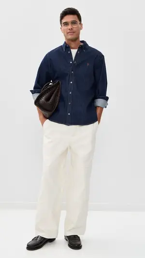 AMI Paris Workwear Trousers - Blanc Creme