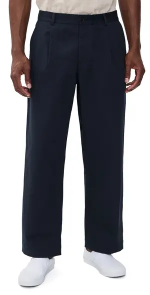 Universal Works Duke Pleated Trousers - Navy