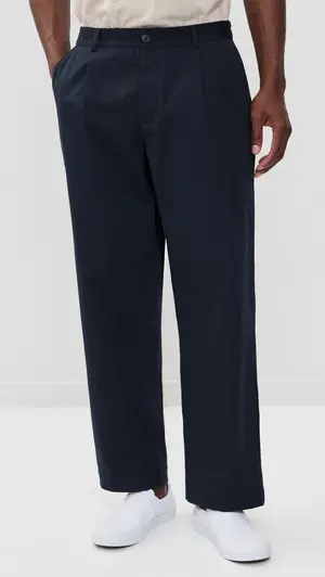 Universal Works Duke Pleated Trousers - Navy