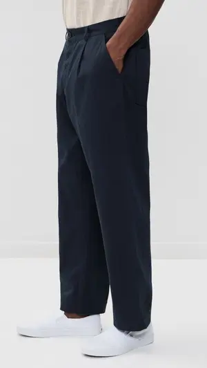 Universal Works Duke Pleated Trousers - Navy