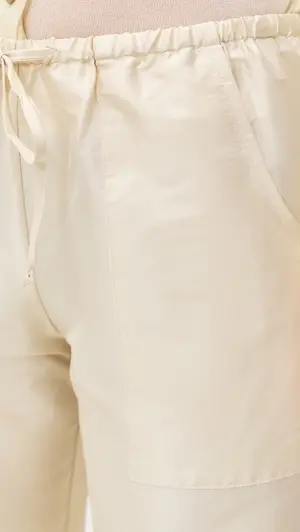 Donni. Taffeta Drawstring Cargo Pants - Creme