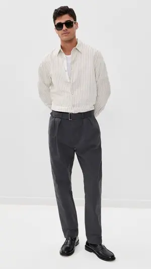 Rag & Bone Finch Long Sleeve Linen Stripe Shirt