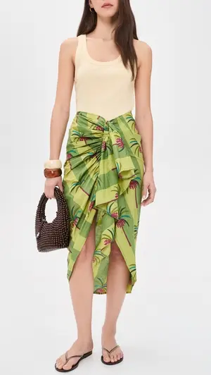 GUADALUPE DESIGN Luciana Palm Pareo Skirt