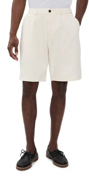 Universal Works Pleated Track Shorts - Ecru