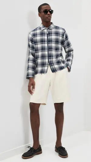Universal Works Pleated Track Shorts - Ecru