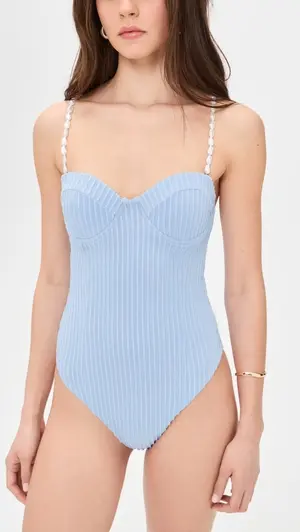 PALMACEA Mare-piece One-piece Swimsuit - Shell Sky