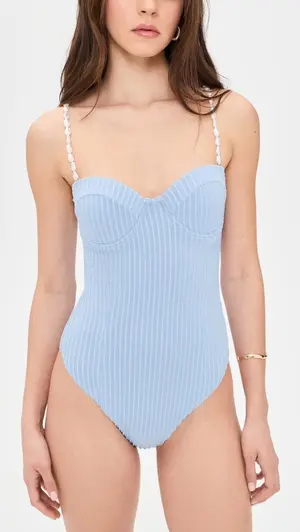 PALMACEA Mare-piece One-piece Swimsuit - Shell Sky