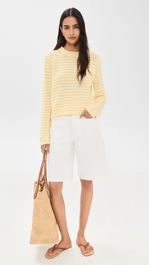 LA LIGNE Fine Stripe Mini Marina Sweater