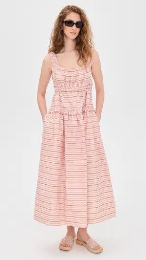 LEE MATHEWS Marie Striped Maxi Dress