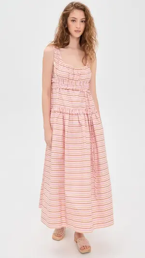 LEE MATHEWS Marie Striped Maxi Dress