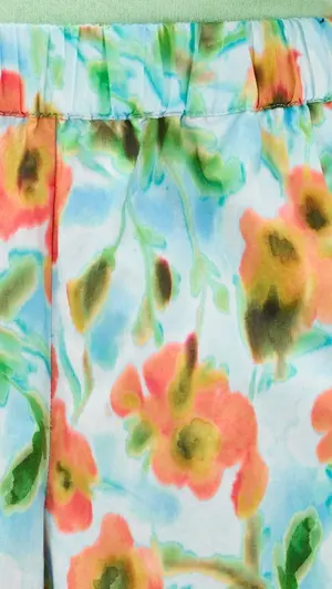 Tanya Taylor Fallon Floral Print Shorts - Powder Blue Multi
