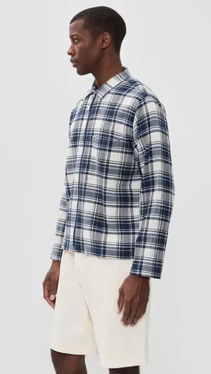 Universal Works Zip Shirt - Navy