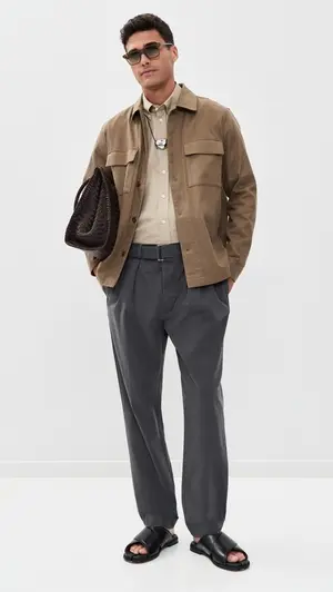 Officine Générale Pleated Twill Chino Pants