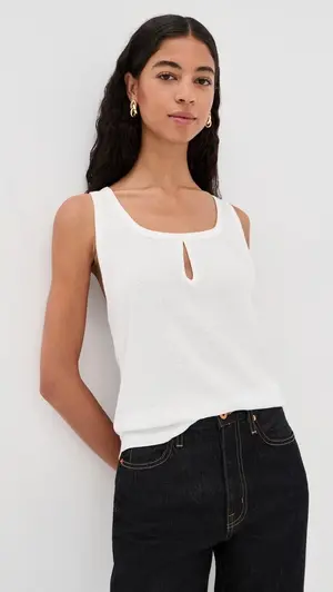 Victoria Beckham Split Tank Top - White