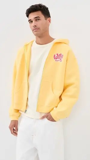 WILLY CHAVARRIA Ropita Shrunken Zip Hoodie - Butter