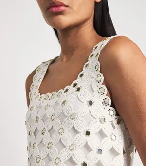 Maje Mirror-detail Crochet Tank Top