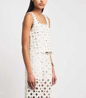 Maje Mirror-detail Crochet Tank Top