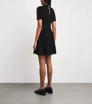 Maje High-neck Rib-knit Mini Dress