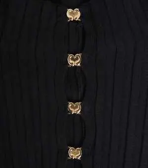 Maje High-neck Rib-knit Mini Dress