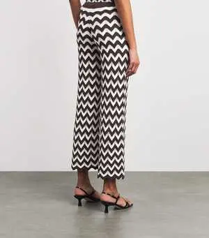 Maje Cotton Crochet Zigzag Trousers - Brown