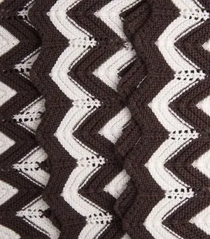 Maje Cotton Crochet Zigzag Trousers - Brown
