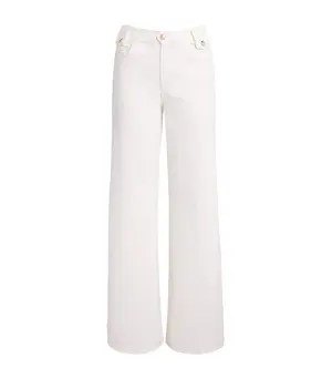 Maje Stretch-cotton Flare Jeans - White