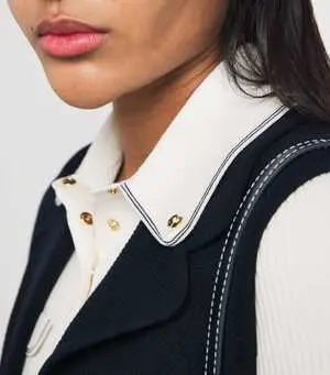 Maje Rib-knit Polo Shirt