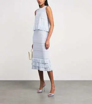 Maje Ruffled Pointelle Knit Top