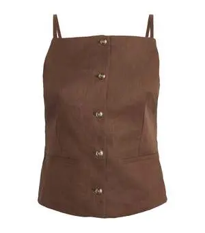 Maje Linen Tank Top