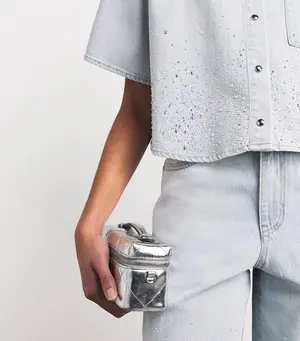 Maje Embellished Denim Shirt - Blue