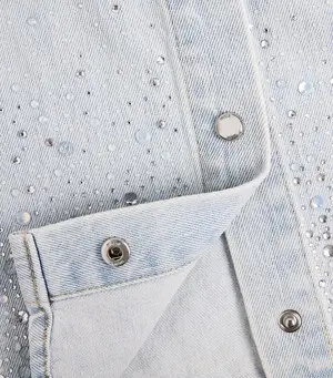 Maje Embellished Denim Shirt - Blue