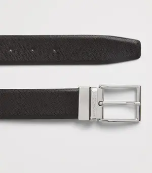 Emporio Armani Grained Leather Belt - Black