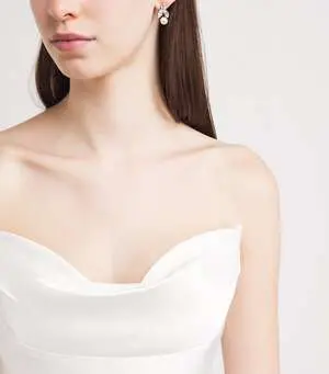 SELF-PORTRAIT Taffeta Strapless Midi Dress
