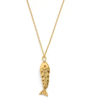 Anni Lu Plated Beaded Fish Necklace - Gold