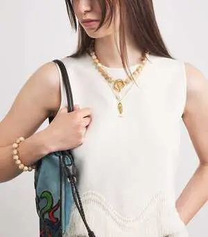 Anni Lu Plated Beaded Fish Necklace