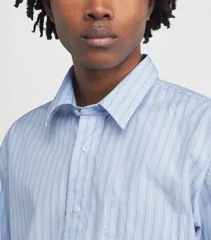 SUNFLOWER Cotton Stripe New Base Shirt - Blue