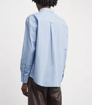 SUNFLOWER Cotton Stripe New Base Shirt - Blue