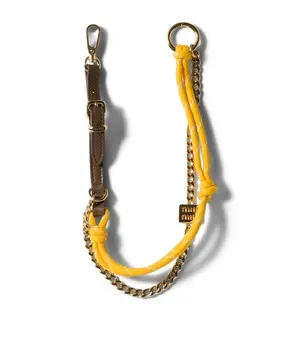Miu Miu Leather And Steel Chain - Green