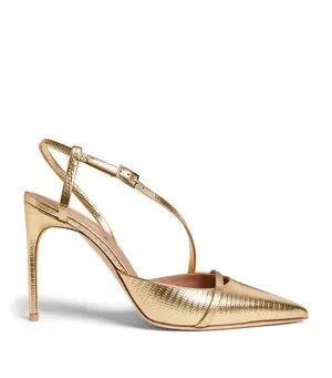 Malone Souliers Gold Tone Pumps