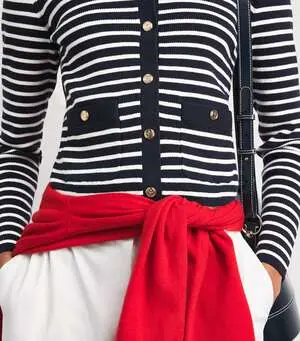 Maje Rib-knit Stripe Cardigan