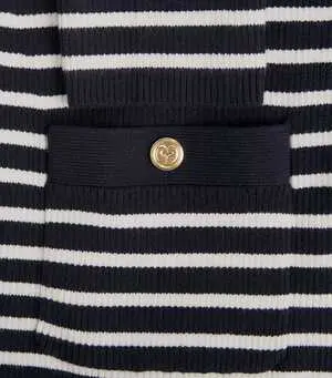 Maje Rib-knit Stripe Cardigan
