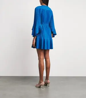 Maje Pleated Mini Dress With Belt