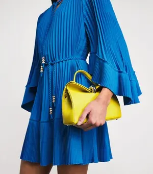 Maje Pleated Mini Dress With Belt