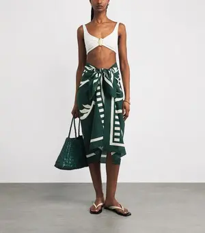 ERES Silk-cotton Mandapa Sarong - Green