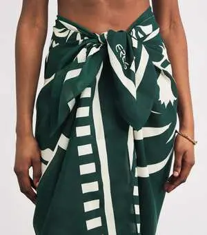 ERES Silk-cotton Mandapa Sarong - Green