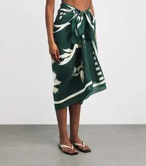 ERES Silk-cotton Mandapa Sarong - Green